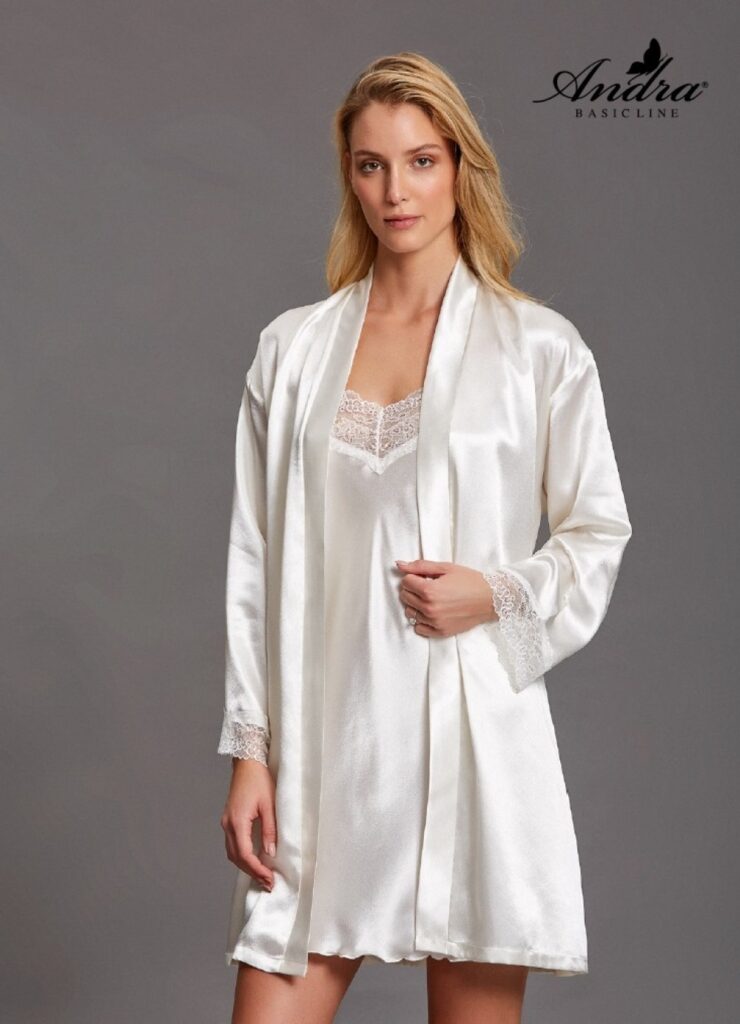 Intimo De Bernardi - COMPLETO DA SPOSA KIMONO E SOTTOVESTE IN RASO E ...